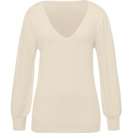 Heine Damen Langarm-Pullover aus Flauschgarn champagner Gr&ouml;&szlig;e 44
