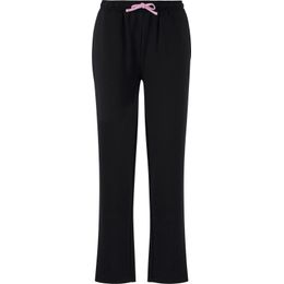 Damen Freizeitanzug mit Kontrast-Details schwarz-orchidee Größe 36/38