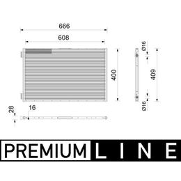 Mahle Kondensator, Klimaanlage ohne Dichtung für JAGUAR T4K9611 AC 1191 000P