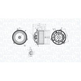 MAGNETI MARELLI Innenraumgebläse Ø150mm 150mm für VAUXHALL GMC OPEL 42777757 95920148 1618449 069412363010
