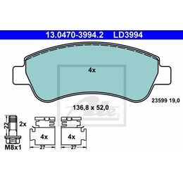 ATE Bremsensatz-Hinterachse Bremsensatz, Scheibenbremse vorne hinten rechts links belüftet 266mm für RENAULT PEUGEOT CITROËN VAUXHALL OPEL 440600295R