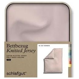 Bettbezug Schlafgut "Premium Bettbezug Knitted Jersey (1 St)", lila (lila light), B:155cm L:220cm, Jersey, Obermaterial: 95% Baumwolle, 5% Elasthan, Bettbez&uuml;ge, Ton-in-Ton Rei&szlig;verschluss, Bio-Baumwolle mit Elasthan, Uni, OEKO Tex