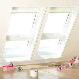 Velux Dachfenster Lichtlösung QUARTETT Kunststoff THERMO weiß Fenster, 78x98/92 cm (MK04)