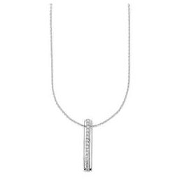Kette mit Anh&auml;nger Bruno Banani "Schmuck Geschenk Kette mit Anh&auml;nger Stab", silberfarben, kristallwei&szlig;, Halsketten, Damen, Silber 925 (Sterlingsilber), L: 45 B: 1mm, mit Zirkonia (synth.), B:1mm