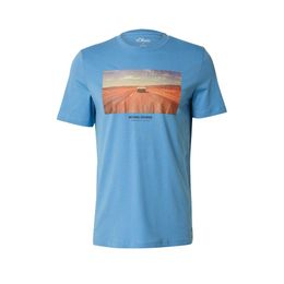s.Oliver T-Shirt Herren Größe S hellblau / grau / mandarine / schwarz