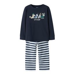 name it Schlafanzug 'NMMRAMEL' Jungen Größe 92 navy / dunkelgrün / weiß