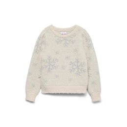 Vero Moda Girl Pullover 'VMNew Snowy Frost' M&auml;dchen Gr&ouml;&szlig;e 146/152 silber / wollwei&szlig;