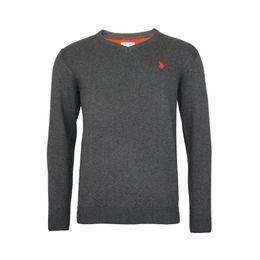 U.S. Polo Assn. Pullover Herren Gr&ouml;&szlig;e L anthrazit / orangerot