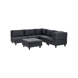 Beliani 6-tlg Modulsofa UNSTAD in Schwarz/Schwarz | Gr.: onesize