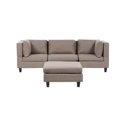 Beliani 4-tlg 3-Sitzer Sofa UNSTAD in Braun/Schwarz | Gr.: onesize
