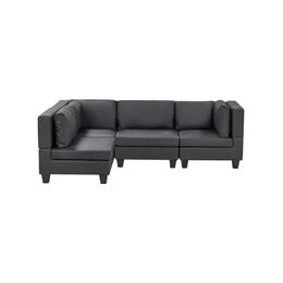 Beliani 4-tlg Modulsofa UNSTAD in Schwarz | Gr.: onesize