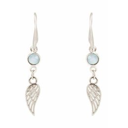 Gemshine Ohrringe WINGS - Schutzengel - Chalcedon in silver coloured | Gr.: onesize