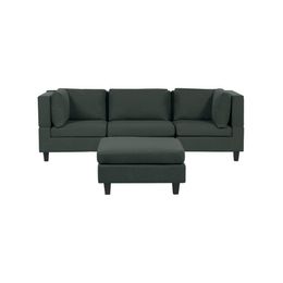 Beliani 4-tlg 3-Sitzer Sofa UNSTAD in Grün/Schwarz | Gr.: onesize