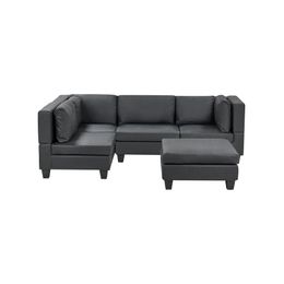 Beliani 5-tlg Modulsofa UNSTAD in Schwarz | Gr.: onesize