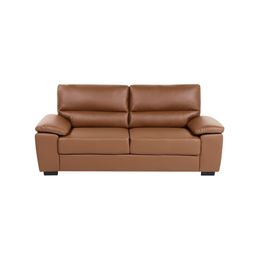 Beliani 3-Sitzer Sofa VOGAR in Braun/Schwarz - (W) 195 x (H) 90 x (L) 74 cm | Gr.: onesize