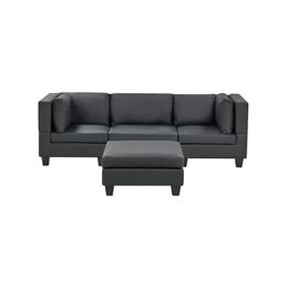 Beliani 4-tlg 3-Sitzer Sofa UNSTAD in Schwarz | Gr.: onesize