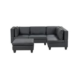Beliani 5-tlg 4-Sitzer Sofa UNSTAD in Schwarz/Schwarz | Gr.: onesize