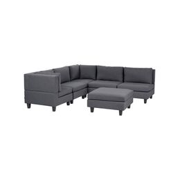 Beliani 6-tlg Modulsofa UNSTAD in Grau | Gr.: onesize