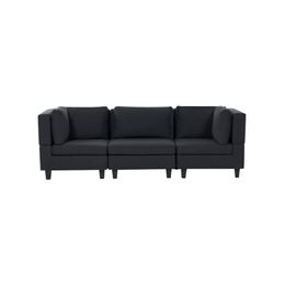 Beliani 3-tlg 3-Sitzer Sofa UNSTAD in Schwarz | Gr.: onesize