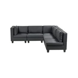 Beliani 5-tlg Ecksofa UNSTAD in Schwarz/Schwarz | Gr.: onesize