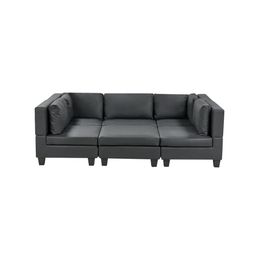 Beliani 6-tlg Modulsofa UNSTAD in Schwarz | Gr.: onesize