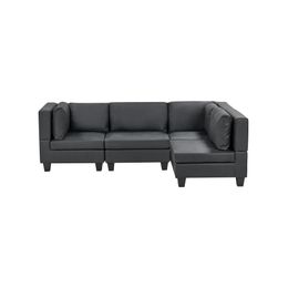 Beliani 4-tlg Ecksofa UNSTAD in Schwarz/Schwarz | Gr.: onesize