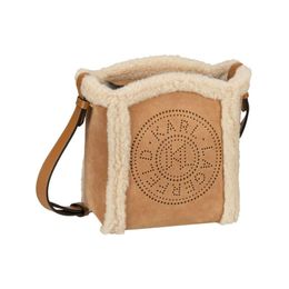 K by KARL LAGERFELD Karl Lagerfeld Umhängetasche K/Circle SM Bucket Shearling in Caramel | Gr.: onesize