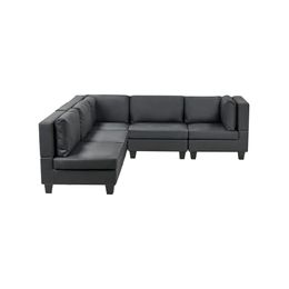 Beliani 5-tlg Modulsofa UNSTAD in Schwarz | Gr.: onesize