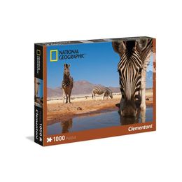 Clementoni Puzzle Zebra trinkt an einem Wasserloch 1000 Teile in mehrfarbig | Gr.: onesize