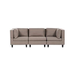 Beliani 3-tlg 3-Sitzer Sofa UNSTAD in Braun/Schwarz | Gr.: onesize