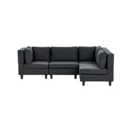 Beliani 4-tlg Ecksofa UNSTAD in Schwarz/Schwarz | Gr.: onesize
