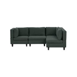 Beliani 4-tlg Ecksofa UNSTAD in Grün/Schwarz | Gr.: onesize