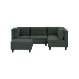 Beliani 5-tlg Ecksofa UNSTAD in Grün/Schwarz | Gr.: onesize