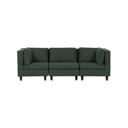 Beliani 3-tlg 3-Sitzer Sofa UNSTAD in Grün/Schwarz | Gr.: onesize