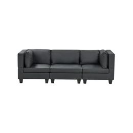 Beliani 3-tlg 3-Sitzer Sofa UNSTAD in Schwarz | Gr.: onesize