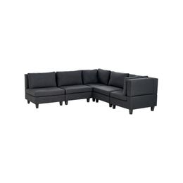 Beliani 5-tlg Ecksofa UNSTAD in Schwarz/Schwarz | Gr.: onesize