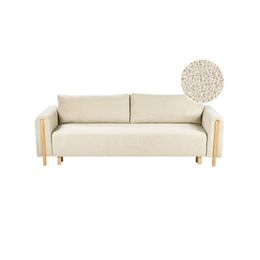 Beliani Schlafsofa KVAM in Weiß/Braun - (W) 242 x (H) 85 x (L) 99 cm | Gr.: onesize