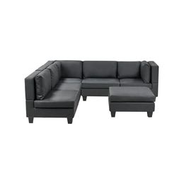 Beliani 6-tlg Modulsofa UNSTAD in Schwarz | Gr.: onesize
