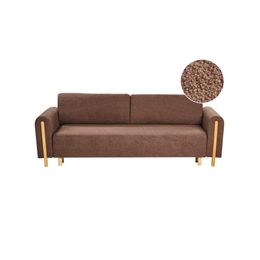Beliani Schlafsofa KVAM in Braun - (W) 242 x (H) 85 x (L) 99 cm | Gr.: onesize