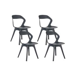 Beliani 4er-Set Esszimmerstuhl LACHANIA in Schwarz | Gr.: onesize