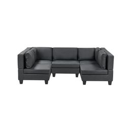 Beliani 5-tlg Modulsofa UNSTAD in Schwarz | Gr.: onesize