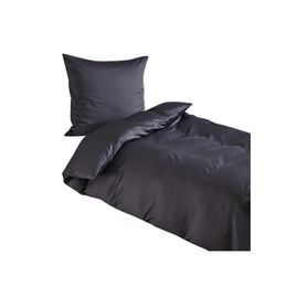 Traumschlaf Bettw&auml;sche Pure in schwarz | Gr.: 135 x 200 + 80 x 80 cm