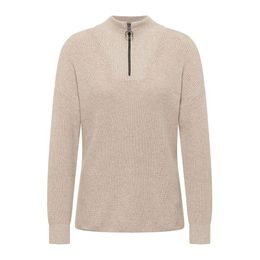 Cecil 'Mouliné Pullover mit Troyer' Beige | Gr.: M