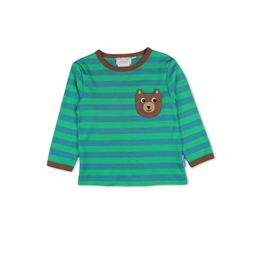 Toby tiger Langarmshirt mit Bären-Applikation auf der Brusttasche in grün | Gr.: 80