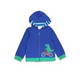 Toby tiger Sweatjacke mit Kapuze und mit Dinosaurier-Applikation in blau | Gr.: 116