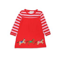 Toby tiger Jersey Kleid langarm mit Pferde-Applikation in rot | Gr.: 104