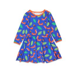 Toby tiger Jersey Skaterkleid langarm mit Eichhörnchen Print in blau | Gr.: 122