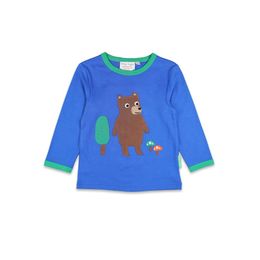 Toby tiger Langarmshirt mit B&auml;ren-Applikation in blau | Gr.: 86