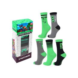 Minecraft Creeper Socken 5er Pack in bunt | Gr.: 31-34
