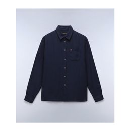 Napapijri Longsleeve "G-Linen Ls" in Blau | Gr.: XS